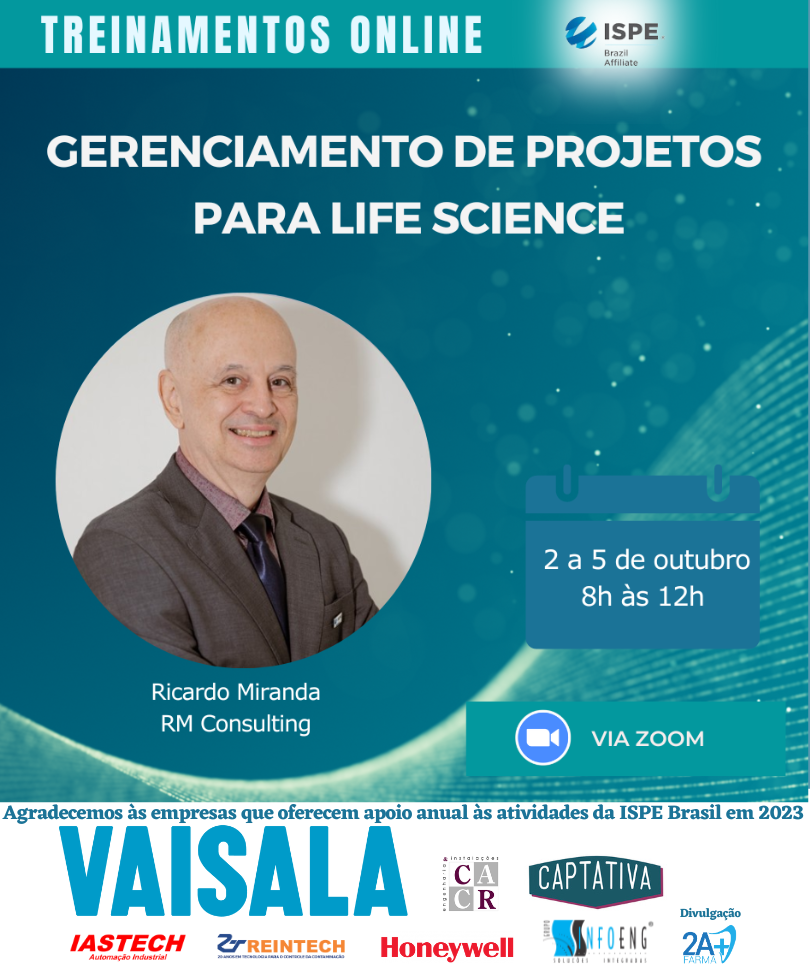 Treinamento Online: “Gerenciamento de Projetos para Life Science” – ISPE BR